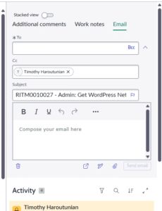 ServiceNow: Service Operations Email Client